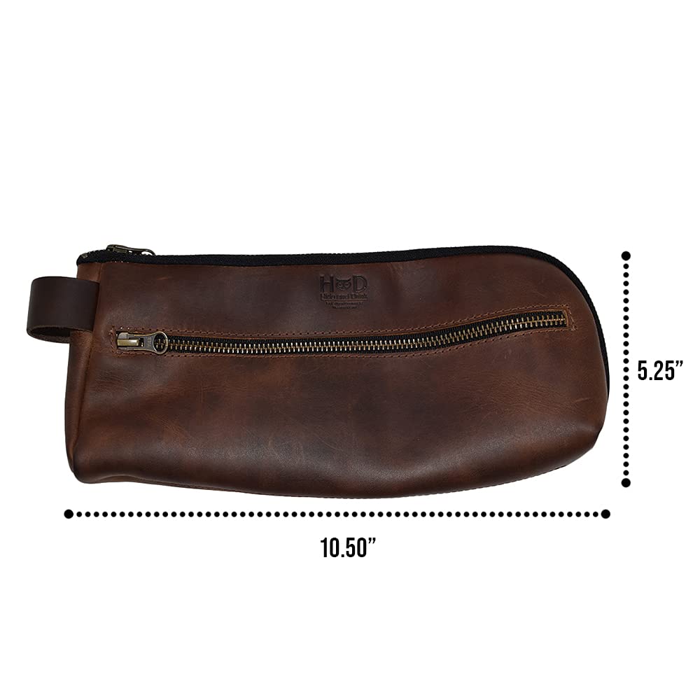 Hide & Drink, Carrying Case Compatible with Switch, Urban Travel Pouch, Soft Storage Bag, Scratch & Bump Protection, Minimalist Essentials, Full Grain Leather, Handmade, Bourbon Brown