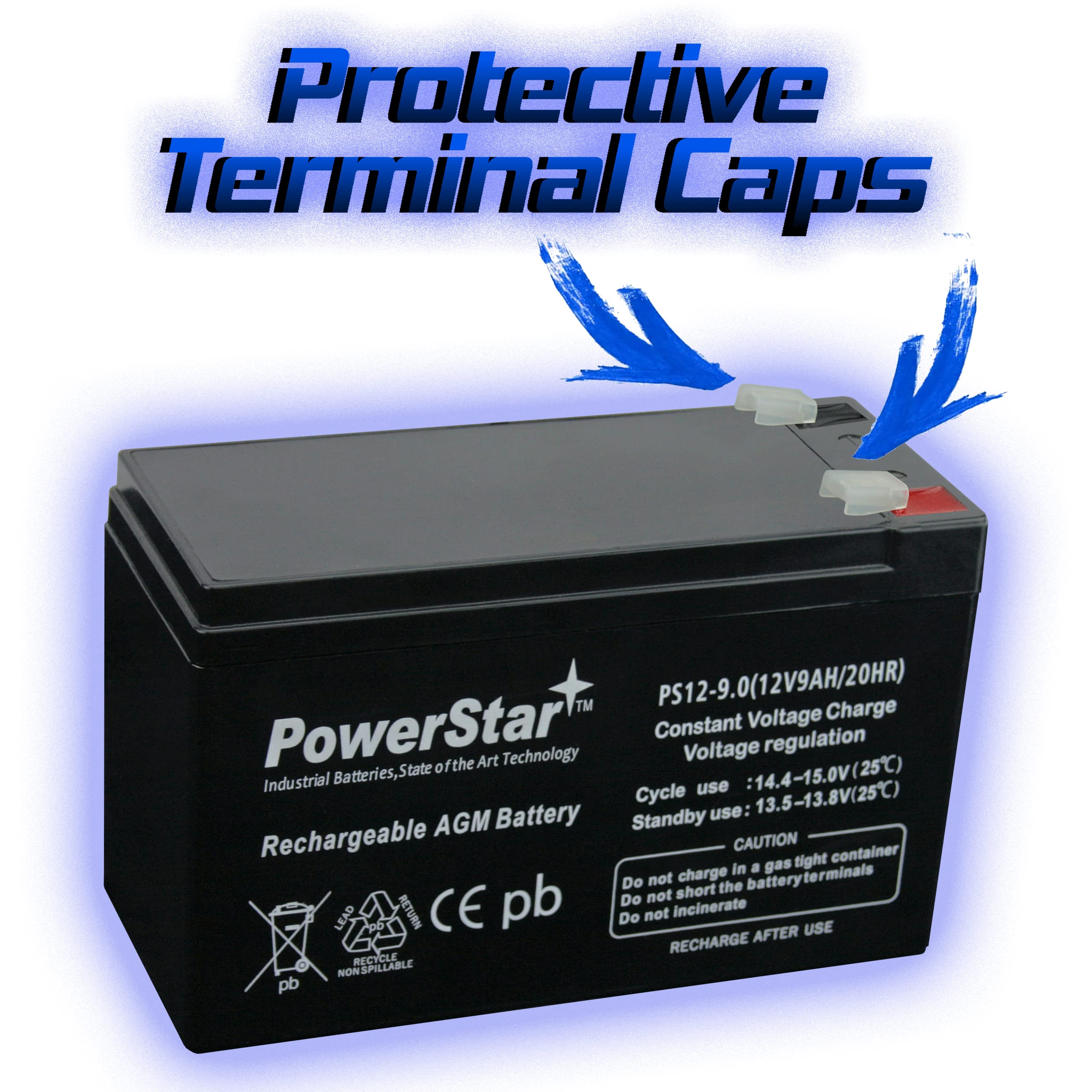 PowerStar 12 Volt 9ah Battery for RBC2 RBC17 Compatible with APC UPS Battery Pack Replaces BK400 BK300 BK500