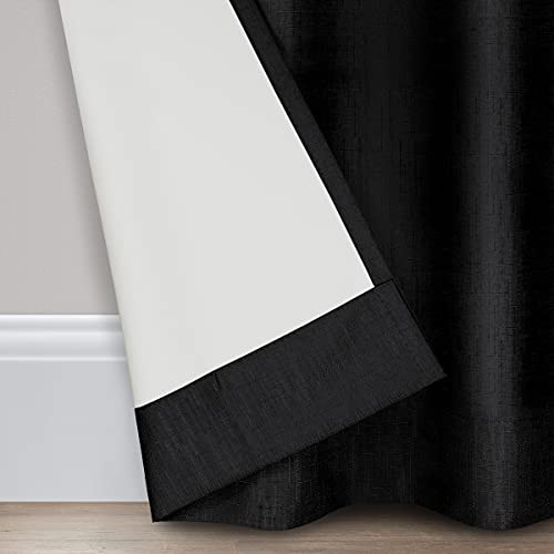 ECLIPSE Kendall Modern Blackout Thermal Rod Pocket Window Curtain for Bedroom or Living Room (1 Panel), 42 X 63, Black
