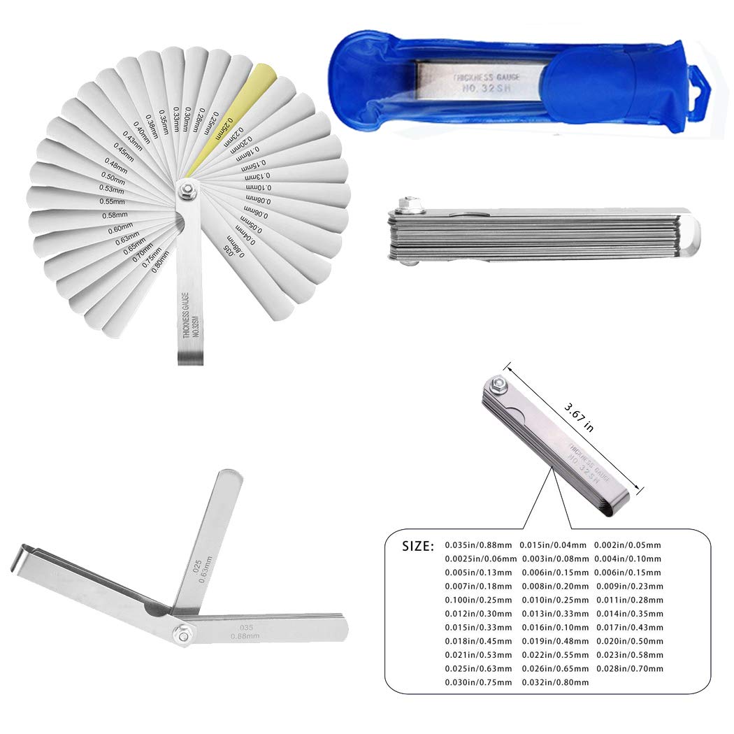 Hidear Guitar Luthier Tools Kit Including Guitar Radius Gauge String Action Ruler Gauge Blades Feeler Gauge Guitar Notched Radius Gauges for Guitar and Bass Setup
