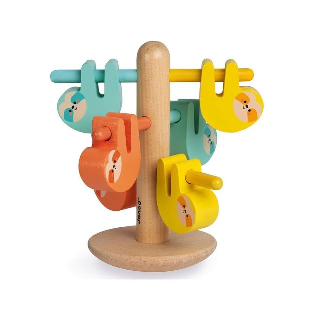 Janod World Wildlife Federation – Wooden Sloth Balancing Game - 7 Piece Set – Ages 2+ - J08607