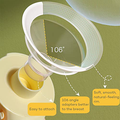 PumpMom 21mm Breast Pump Shields Flanges for Medela, Replace Flange Compatible with Medela Breast Pumps PersonalFit, Freestyle, Maxi, Freestyle Flex ConnectorÂ