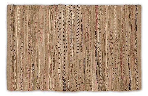 DII Chindi Home Collection Handwoven Multicolor Area Rag Run, 20x31.5, Taupe
