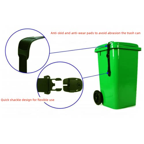 BRYHZKCM Adjustable Dustbins Secure Lock Straps, Outdoor Trash Can Strap Lock for Litter Prevention β Trash Can Locks for Animals, Squirrels, Dogs, Raccoons