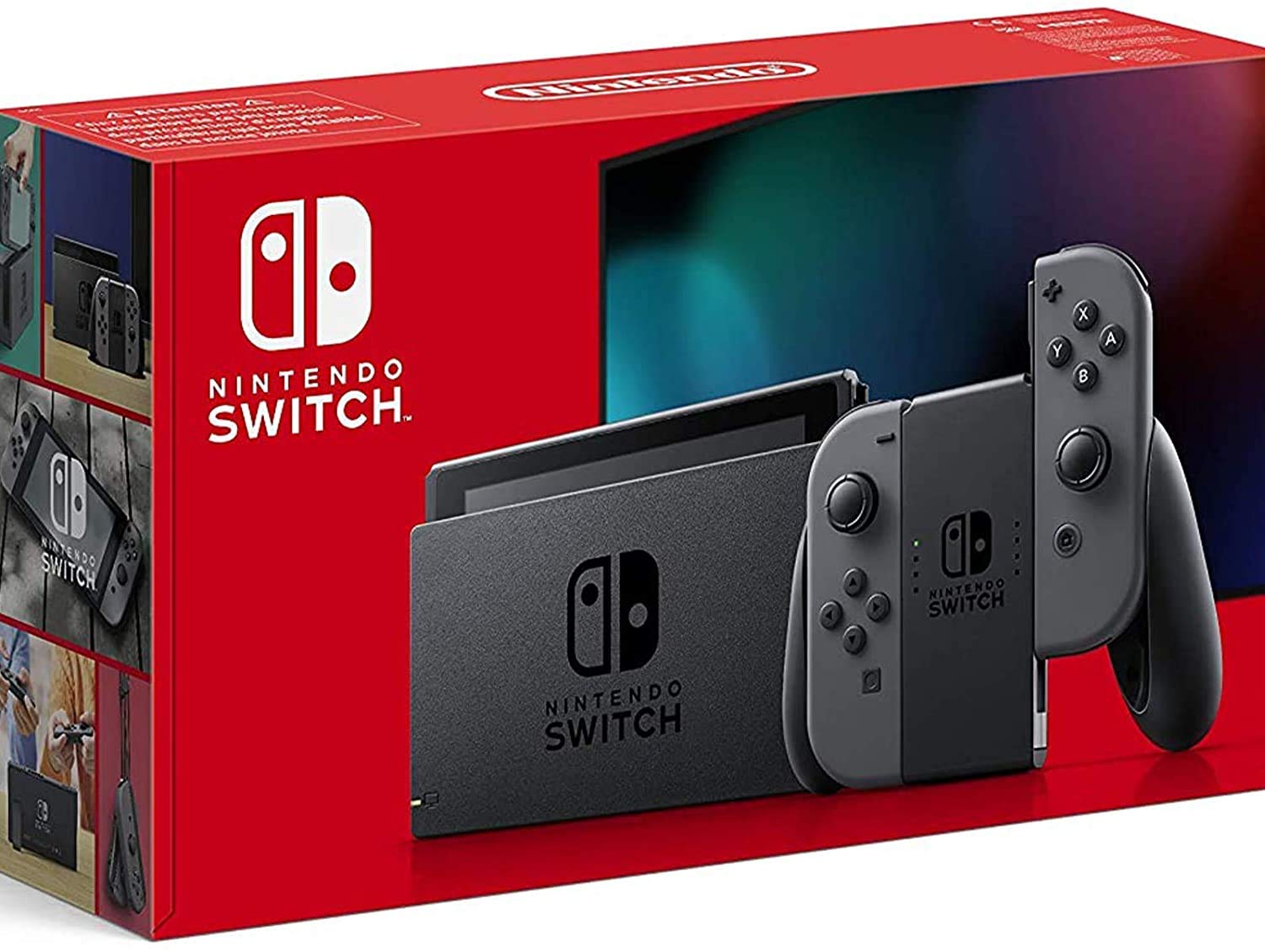 GALLIUMPI Newest Nintendo Switch Console with Gray Joy-Con + Game & Watch: Super Mario Bros - Family Holiday Bundle Deluxe 11-in-1 Accessories Kit for Switch