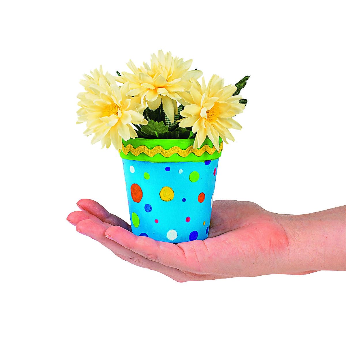 Fun Express Mini Flower Pots Bulk Ceramic - Set of 12 Unfinished White Ceramic Pot for Kids - Color Your Own Class Pack - Great for Classrooms, Art Class and Camp Craft Projects