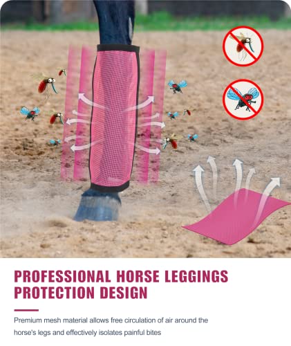 Fly Boots for Horse Leggins,Horse Fly Boots,Horse Leg Protection Set of 4(Pony/Donkey,Blue)