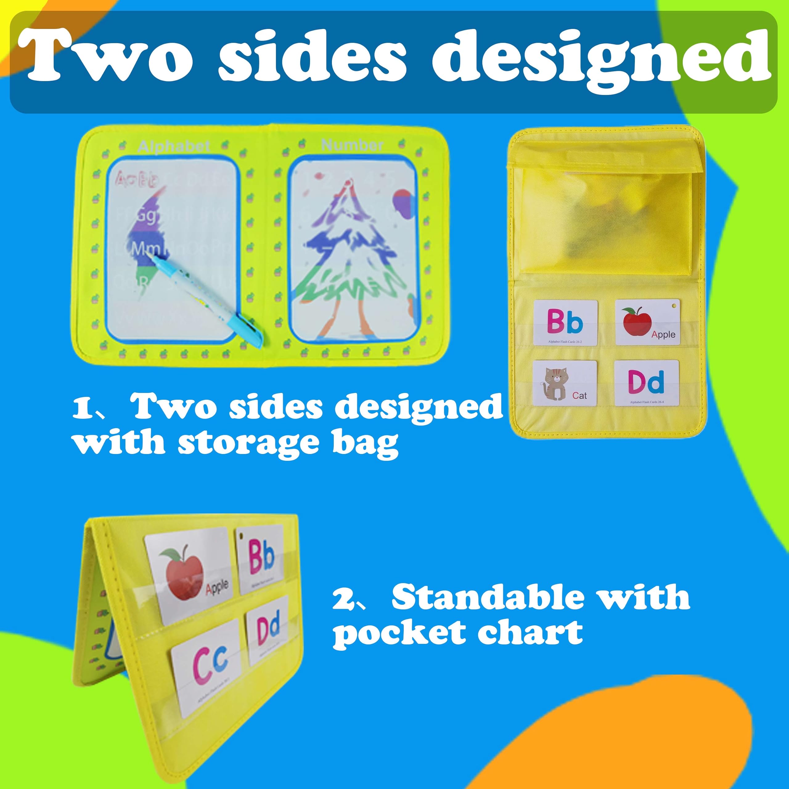 LST LISKTO Montessori Busy Book for Toddlers 1-3 | Reusable Preschool Learning Activities | No Messy Ink, Just Water! Perfect for Developing Reading/Writing Skills & Portability