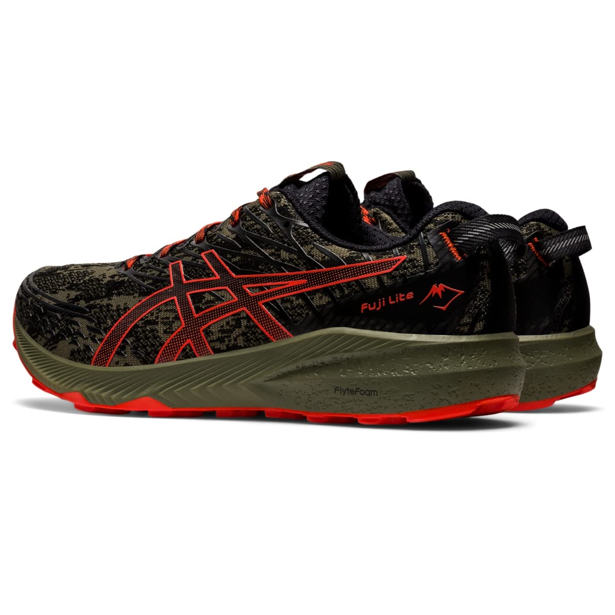 ASICS Men's Fuji Lite 3 Running Shoes, 11, MANTLEGREEN/CHERRY TOMATO