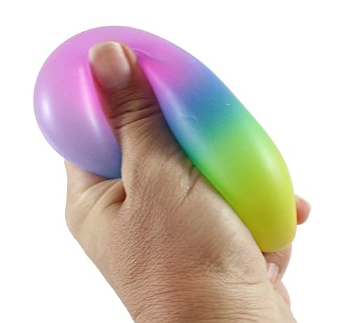 Set of 5 Sugar Balls - Galaxy/Glitter/Swirl/Rainbow/Solid - Thick Glue/Gel Stretch Ball - Ultra Squishy and Moldable Slow Rise Relaxing Sensory Fidget Stress Toy (Random Colors)