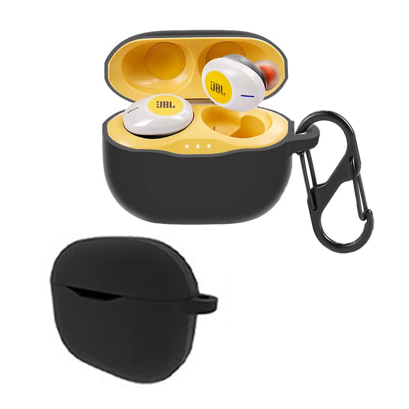 LiZHi Case for JBL Tune 125TWS/120TWS, Soft Silicone Skin Cover Anti-Scratch Protective Case with Keychain for JBL Tune 125TWS/120TWS True Wireless Headphone,Black