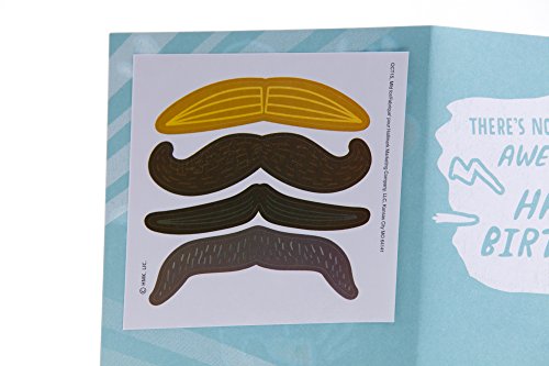 Hallmark Birthday Card for Kids with Mustache Stickers (No Disguising Your Awesomeness)