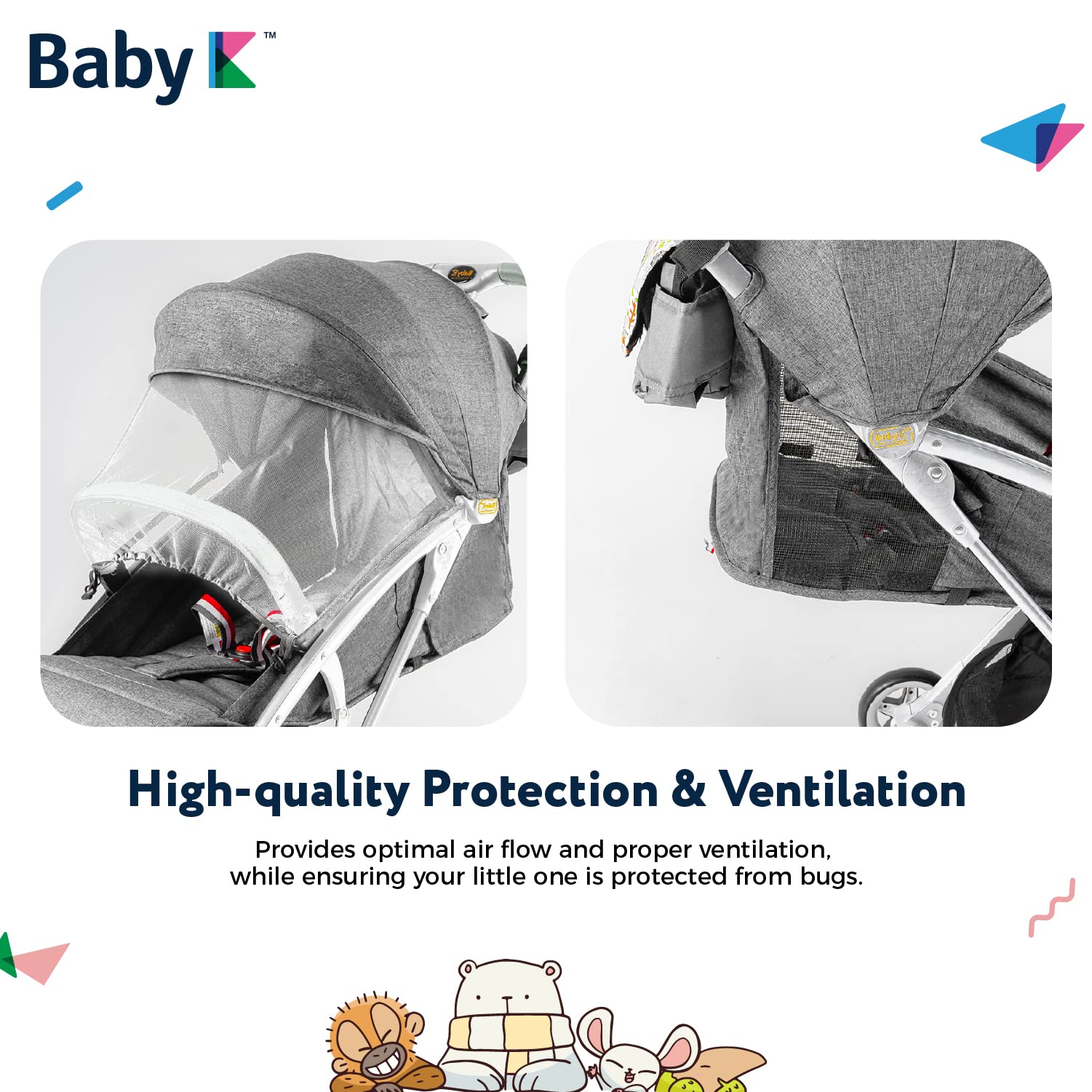 BABY K Lightweight Travel Stroller - Includes Travel Storage Pouch - A Collapsible Airplane Stroller with Adjustable Reclining Backrest & Easy One-Hand Fold for Infant & Toddler of 3-36 Months