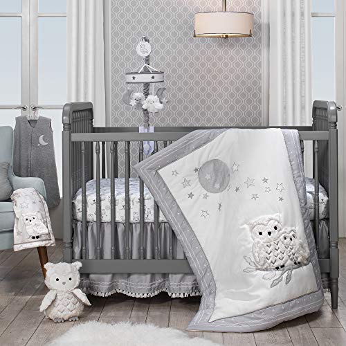 Lambs & Ivy Luna White/Gray Plush Owl Stuffed Animal - Luna (740043O)