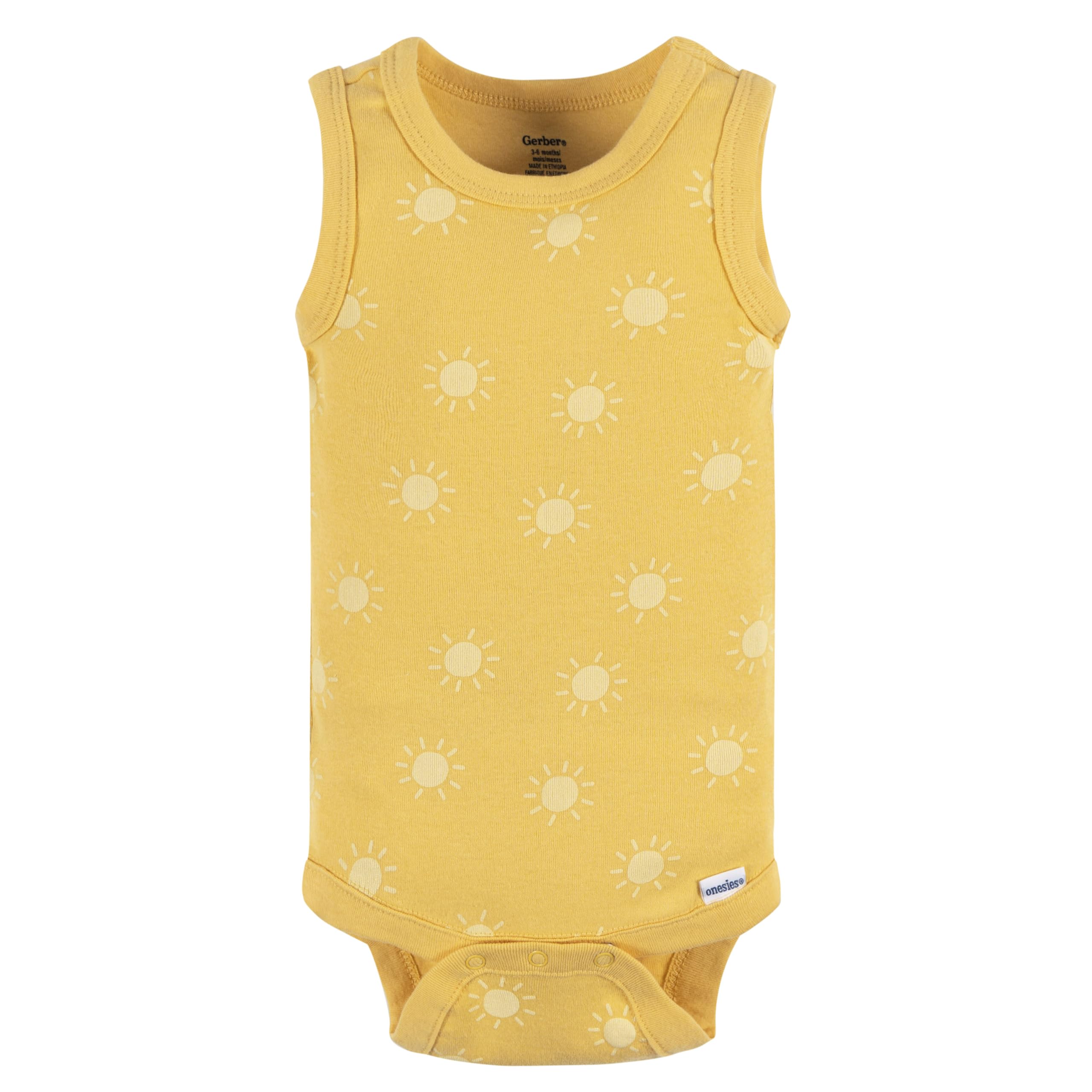 Gerber Baby Boys Multi-Pack Sleeveless Onesies Bodysuit Fun In The Sun Grey 3-6 Months