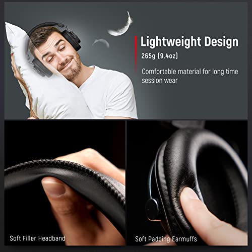 FIFINE PC Gaming Headset and Studio Headphones, Wired Headphones with Microphone-7.1 Surround Sound for Laptop with EQ Mode, RGB, Soft Ear Pads,Monitor Headphones for Streaming Podcast (H6+H8)