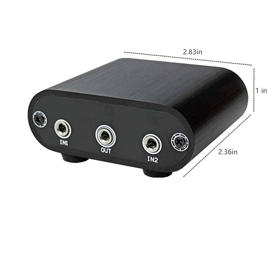 M1 2 in 1 Out 3.5mm Stereo Audio Switch aux switcher Speaker selector Splitter Box