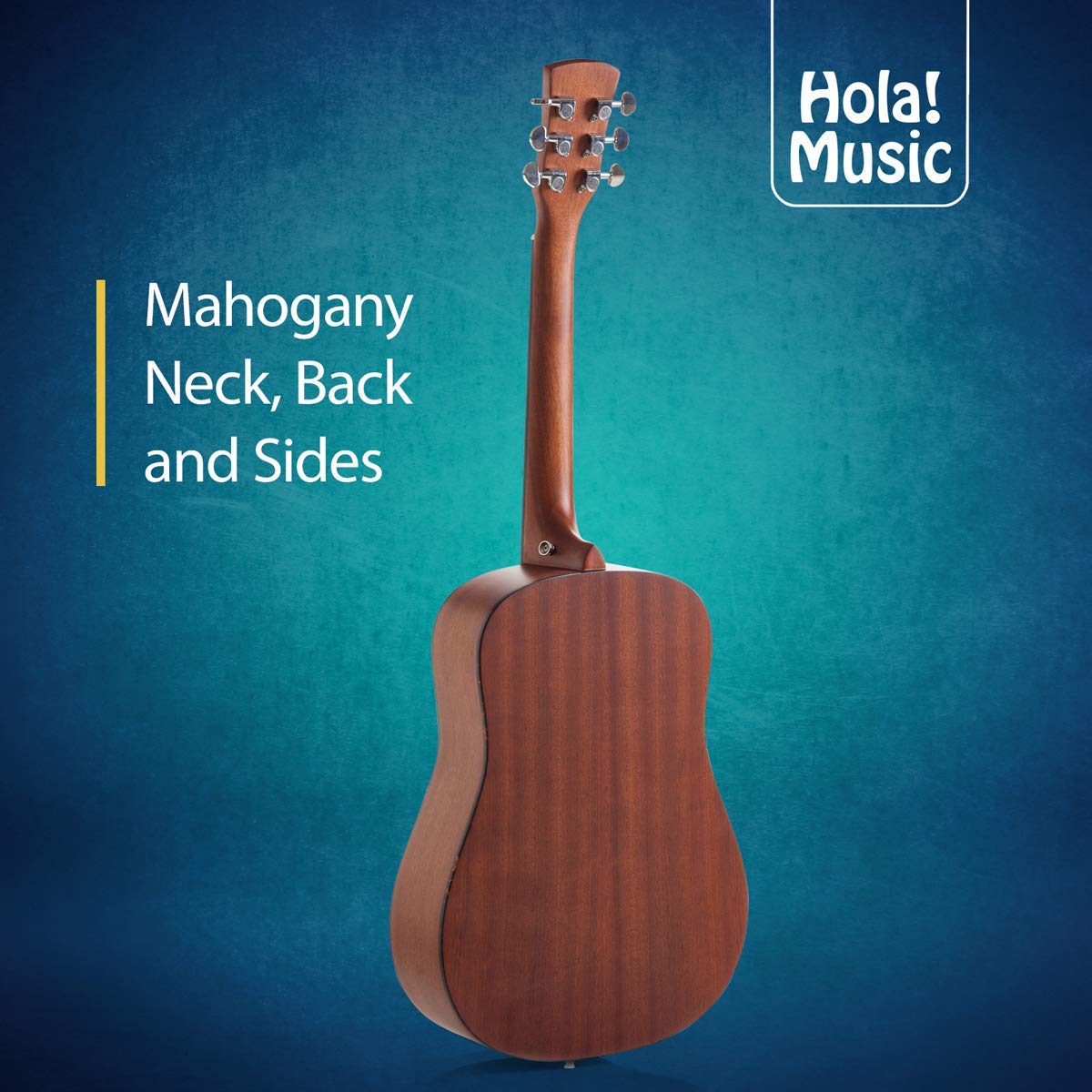 Hola! Music Acoustic Guitar Bundle for Beginners and Kids - 3/4 Size (36") Guitars - "Natural"