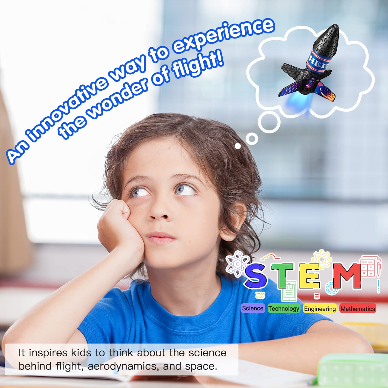 Loheer Rocket Launcher for Kids, Motorized Air Rocket Toy for Ages 8-12, Launch Rocket up to 164 ft, Fun Outdoor Toy, Self-Launching Rocket Toys for Kids Age 8-12, Ideal Birthday