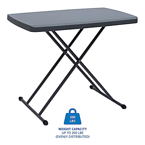 Iceberg IndestrucTable TOO 1200 Series, Personal Folding Table, Indoor/Outdoor, Commercial Grade, Charcoal, 19.5β L x 30β W x 28" H