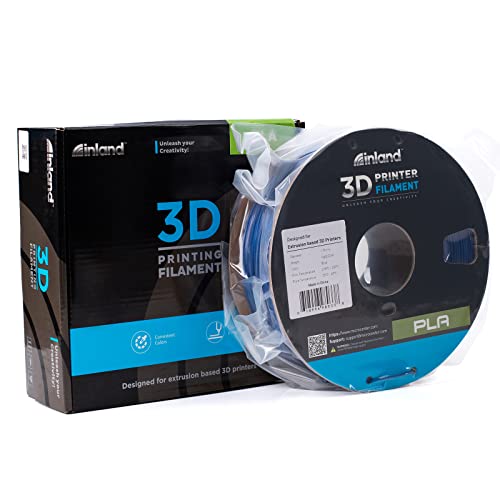 Inland PLA 3D Printer Filament 1.75mm - Dimensional Accuracy +/- 0.03mm - 1kg Cardboard Spool (2.2 lbs) β Fits Most FDM/FFF Printers β Odor Free, Clog Free Filaments - Blue