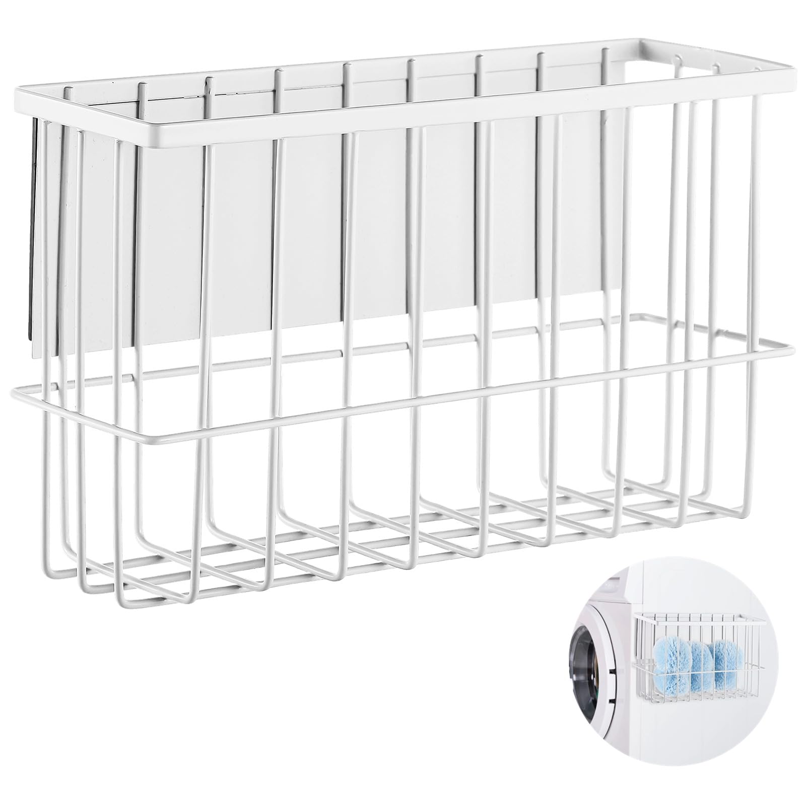 BATTIPAW Magnetic Dryer Ball Holder, Wall Mount Dryer Ball Rack for Laundry Room, Dryer Ball Shelf for Organization and Storage, Magnetic Lint Bin for Laundry Room