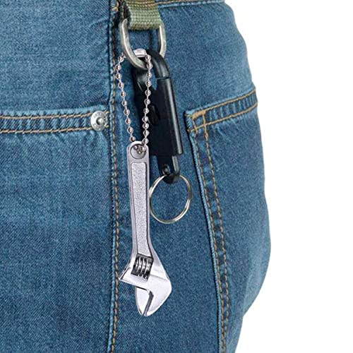 TUJOBA Wrenches, 1pc Mini Wrench Keychain Multifunction Car Metal Adjustable Universal Spanner for Repairing Tools Men Special