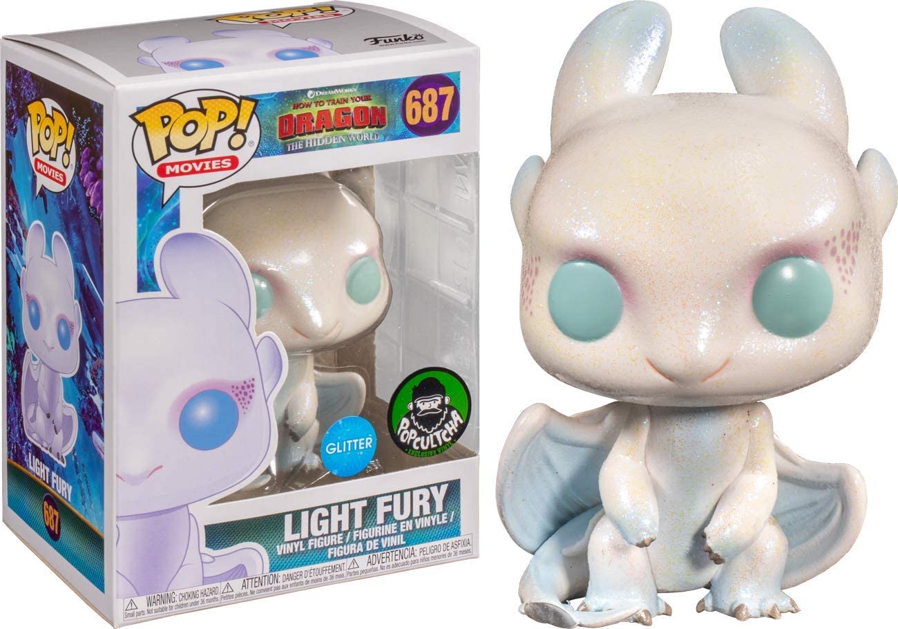 Funko POP! Movies How to Train Your Dragon The Hidden World #687 Light Fury Glitter Exclusive Vinyl Figure