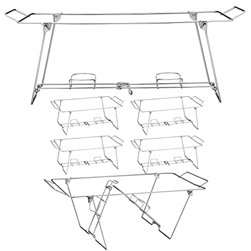 Foldable Chafing Wire Rack Buffet Stand - 6 Pack Full Size Racks For Dish Serving Trays Food Warmer catering supplies for Parties, Occasions, or Events