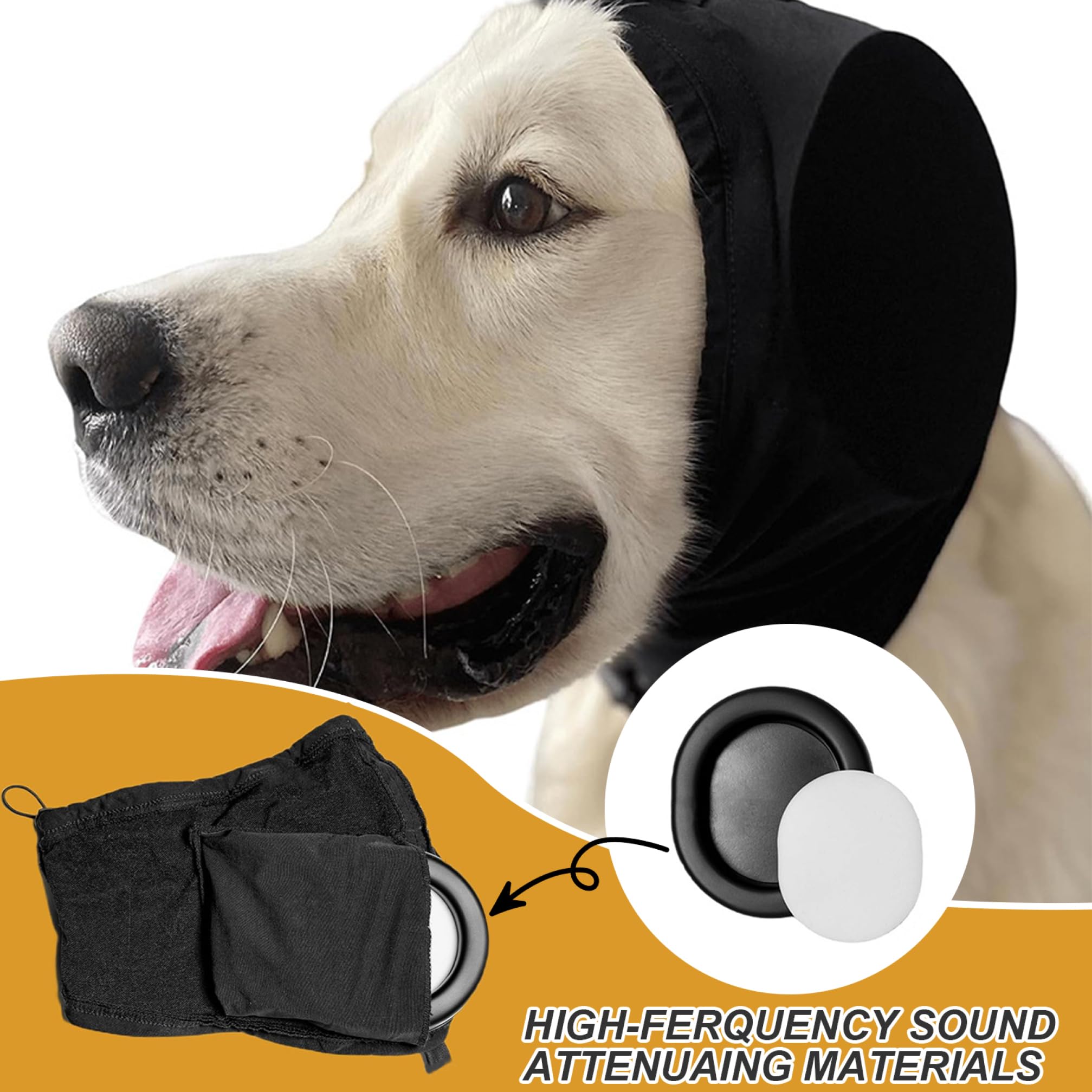 XJKLBYQ Dog Ear Muffs Noise Protection Noise Cancelling Headphones for Dogs, Dog Earmuffs, Dog Ear Plugs with Drawstring Fixing M