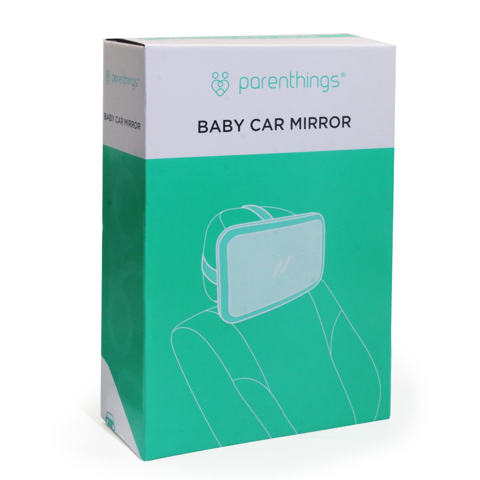 Parenthings® Baby Car Mirror for Back Seat Rear View Monitor-Super Clear Wide View with Acrylic 360° Rotatable Pivot-100% Shatterproof and Stable-Universal Fit Classic Black