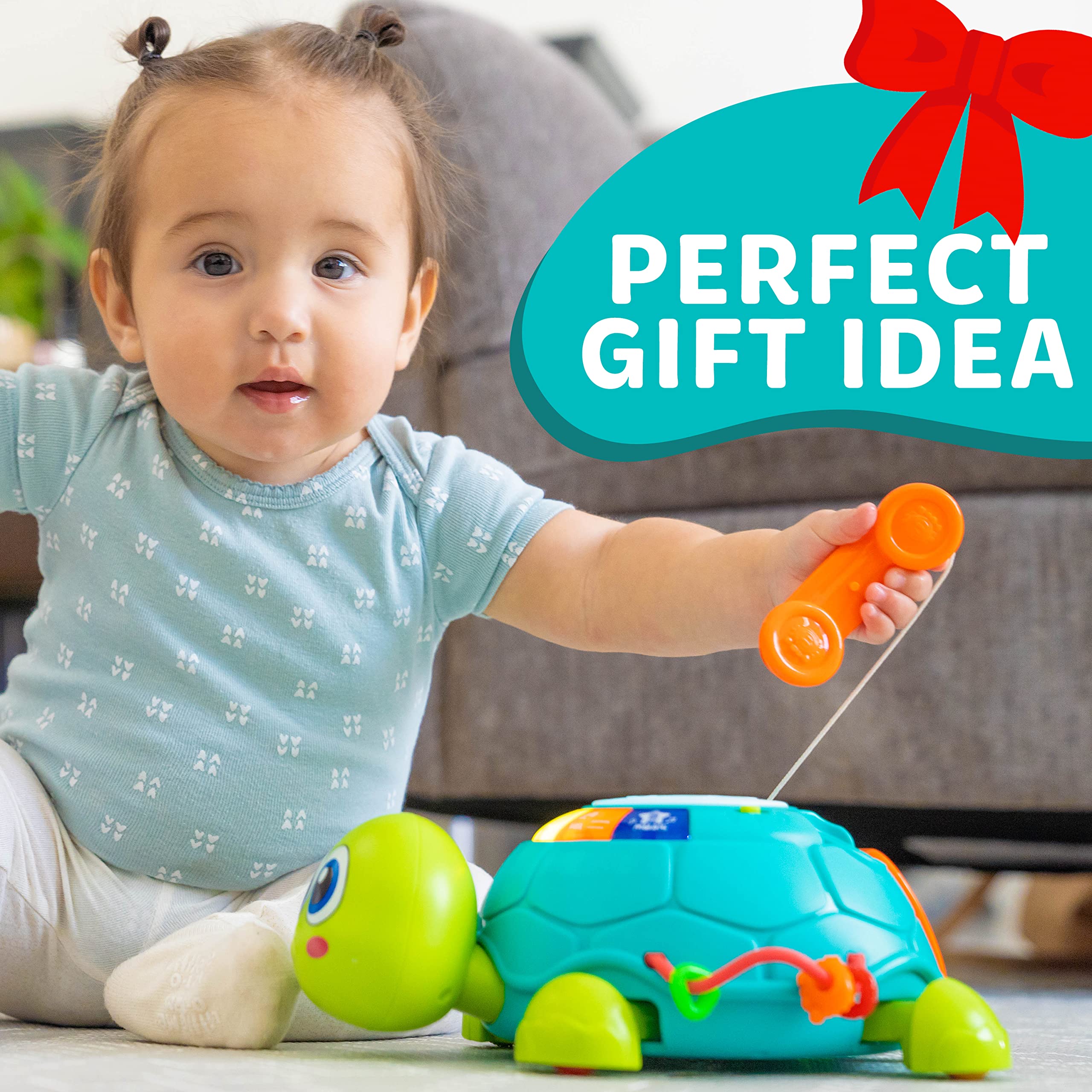Baby Musical Turtle Toy - Crawling Toy for 6+ Month Babies - Great for Tummy Time - Develop Motor Coordination, Fine Finger Skills, and Cognitive Abilities - Lights Up and Plays Music