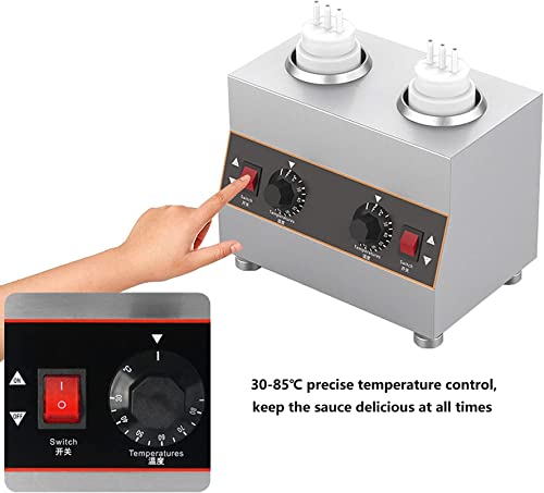 Electric Cheese Sauce Warmer,320W Commercial Food Sauce Heater,Multifunction Sauce Warmer Dispenser,30-85℃ Jam Chocolate Liquid Heater Machine,Automatic Jam Sauce Preservation Machine,650ML/Bottle