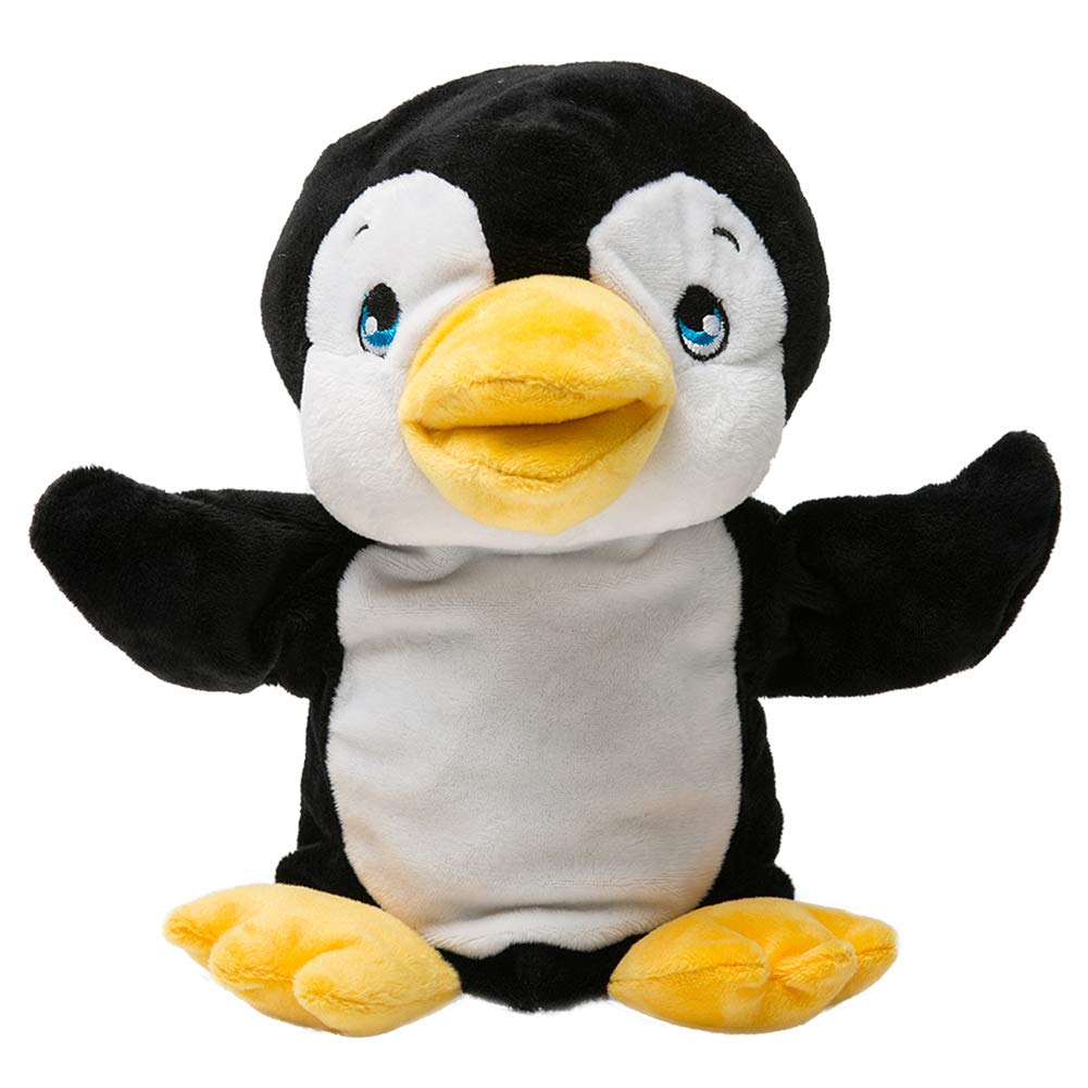 HollyHOME Plush Zoo Friends Hand Puppet Animal Puppet Penguin for Kids Storytime 14 Inches Black