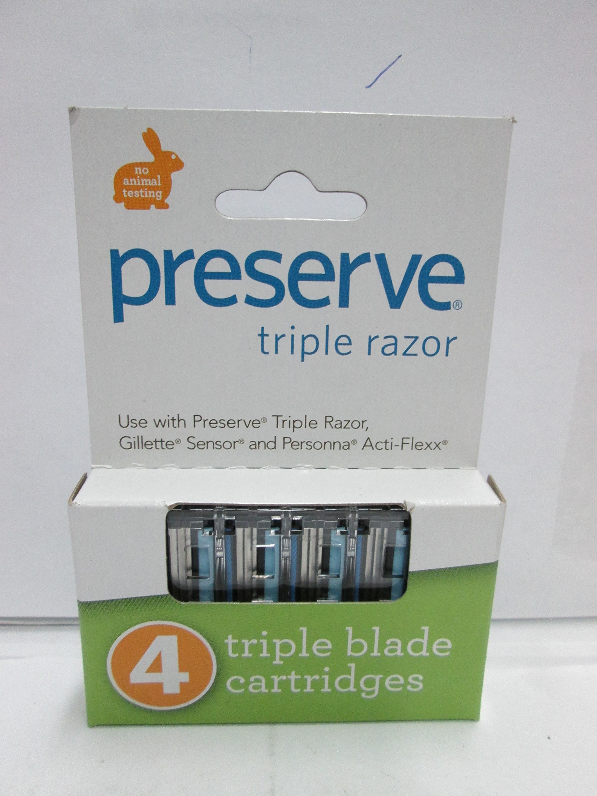 Preserve PRE-5091P2 Triple Razor Replacement Blade44; 4-Pack. This multi-pack contains 2 packs.