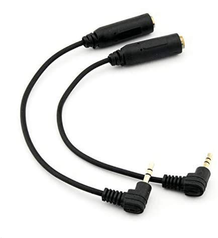 Inovat 2pcs Headphone Converter Adapter Gold Plated 2.5mm Male Right Angle to 3.5mm Female Socket Jack Stereo Audio Cable Black