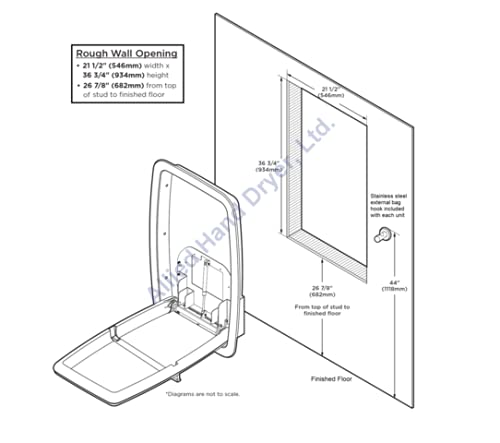 Koala Kare® KB311-SSRE - Recessed Vertical Stainless Steel Baby Changing Station (New for 2021)
