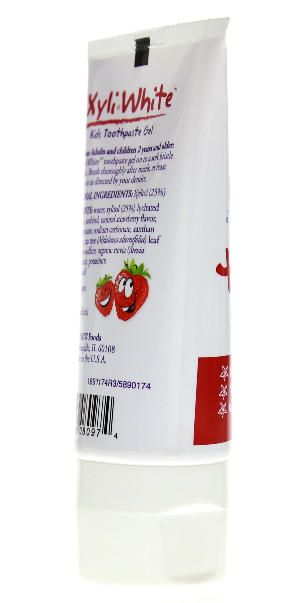 NOW Foods XYLIWHITE STRAWBERRY-KID'S TOOTHPASTE, 3 oz. - 5PK