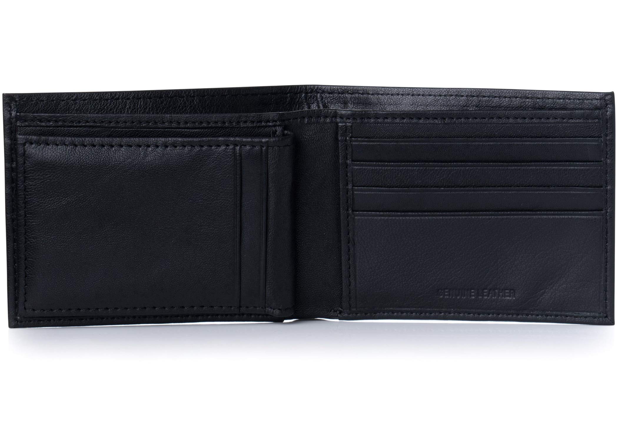 Alpine Swiss Mens RFID Blocking Leather High Capacity Bifold Wallet Black
