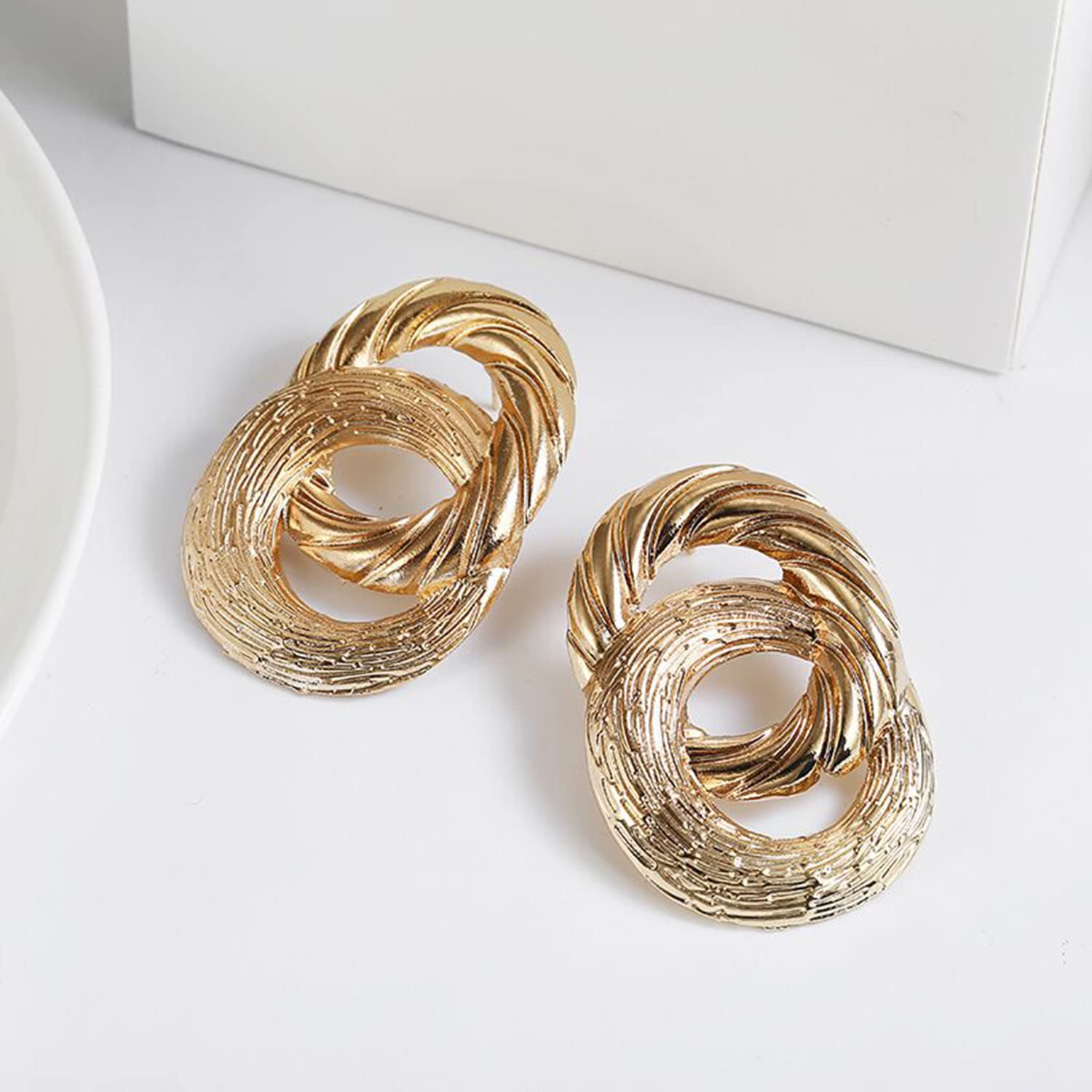LANTAI 12 Pairs Fashion Statement Earrings Boho Geometric Dangle Earrings Gold Hoop Earrings for Women Gift Jewelry