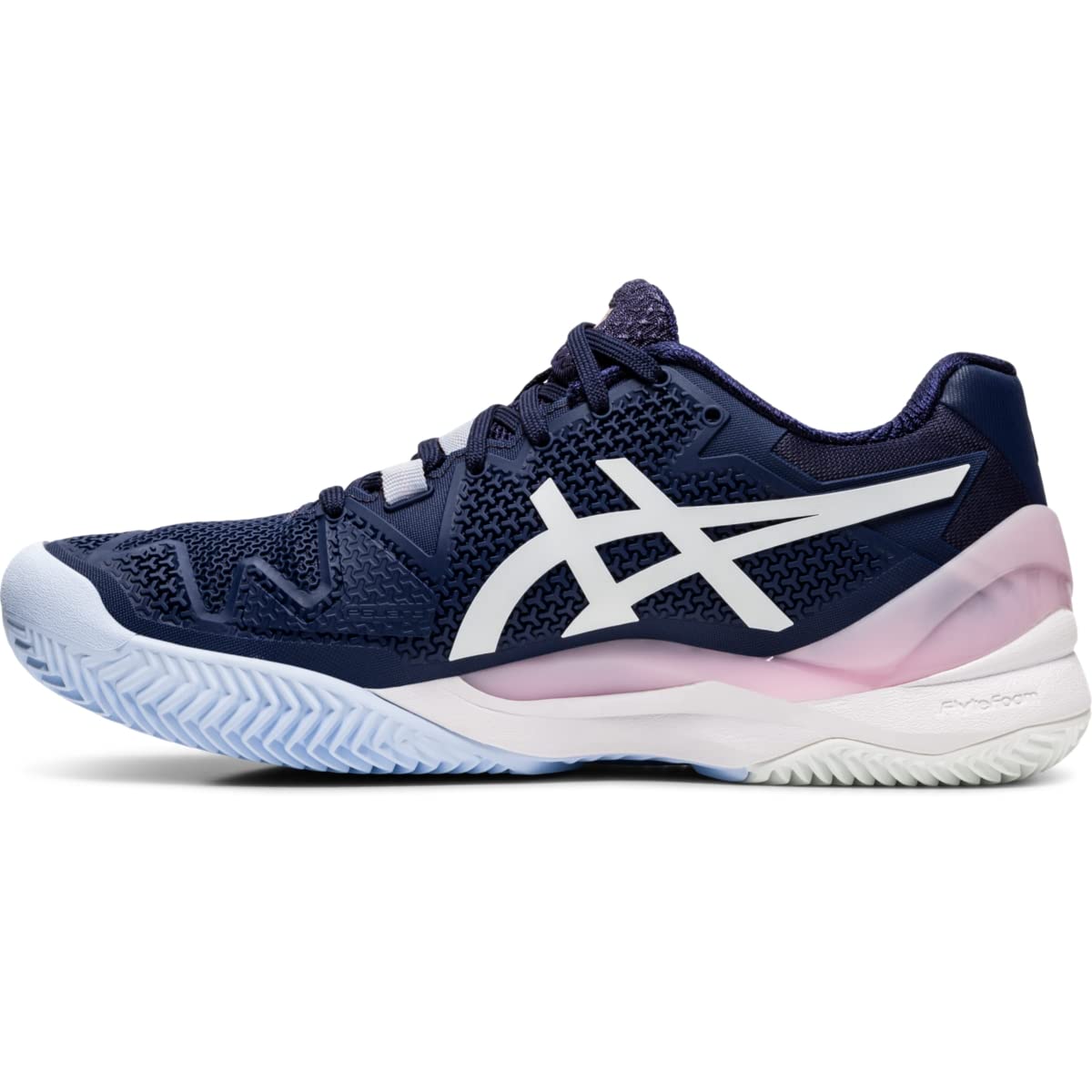 ASICS Women's Gel-Resolution 8 Clay Tennis Shoes, 8.5, Peacoat/White