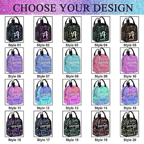 Custom School Backpack with Name for Daughter Son, Custom Text Logo School Bag Personalized Casual Daypacks Multipurpose Laptop Backpack Bookbag with Lunch Box Bag for Kid Boy Girl Back School Gift