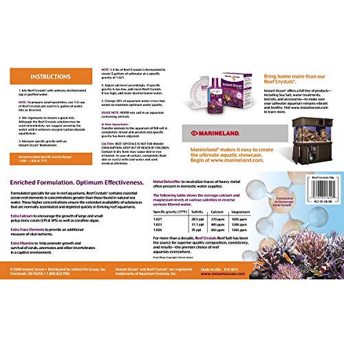 Instant Ocean Reef Crystals Reef Salt, Formulated Specifically For Reef Fish Tank Aquariums