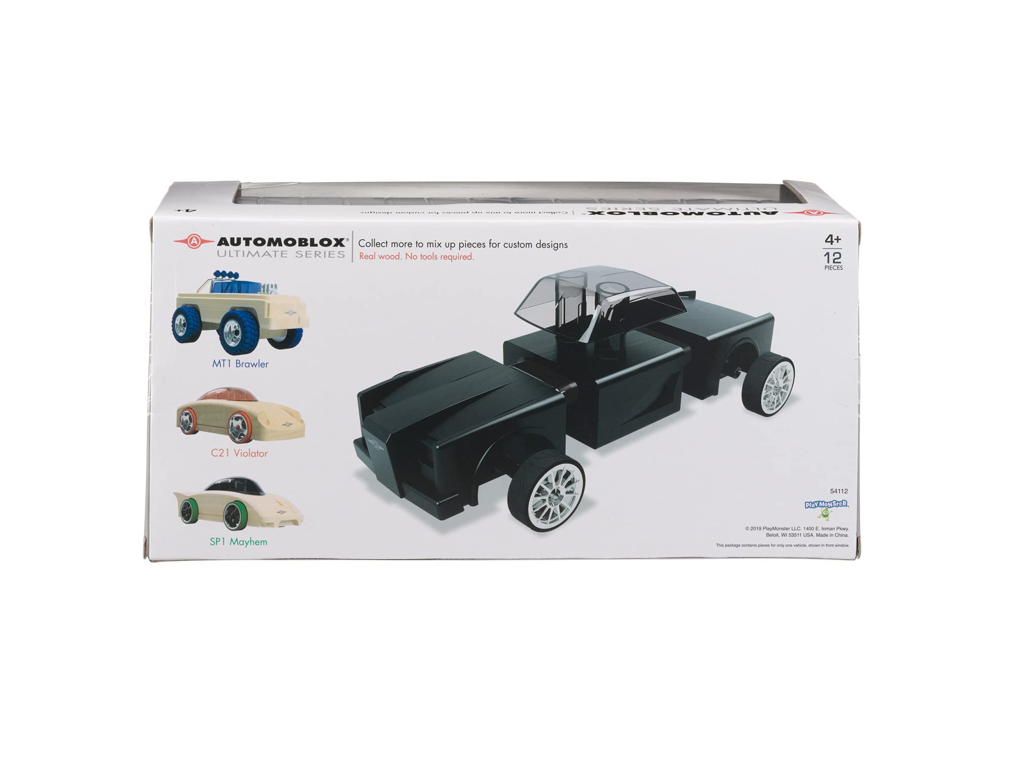 Automoblox Ultimate LR-3 Midnight — Wooden Mix-and-Match Car— Build and Rebuild — Ages 4+