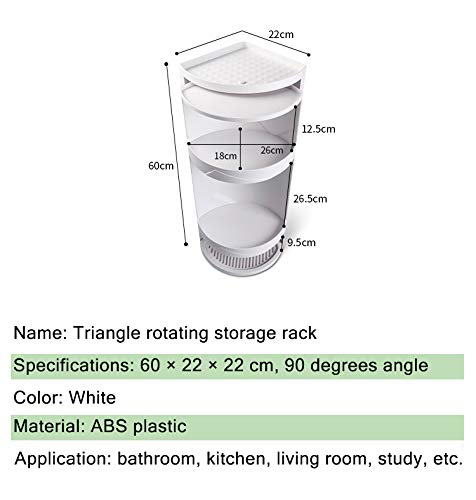 bretoes Multifunction Bathroom Kitchen Corner Locker Cosmetic Storage Rack Cabinet Storage Shelf Rotating Triangle Shelf