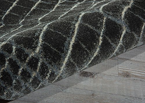 Nourison Maxell Nourison Charcoal 2'2" x 7'6" Area -Rug, Easy -Cleaning, Non Shedding, Bed Room, Living Room, Dining Room, Kitchen (2x8)
