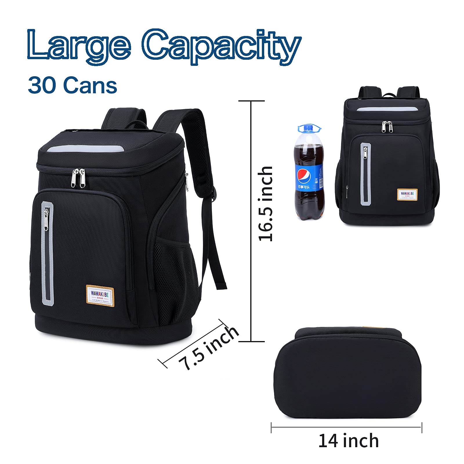 Backpack Cooler Leakproof, Insulated Lunch Backpack 35 Cans Cooler Backpack Camping Cooler for Hiking Beach Picnic Fishing Camping Park Daytrip