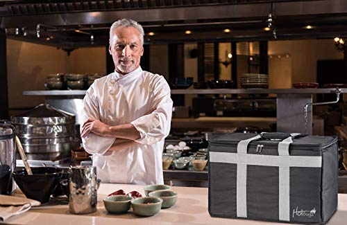 Insulated Food Delivery Bag - Professional Hot/Cold Thermal Carrier - Lightweight & Portable, For Catering, Restaurants, Delivery Drivers, Uber Eats, Grubhub, Postmates, etc..