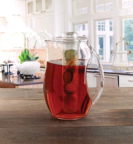 Large Fruit Infuser Water Pitcher (2.9 Quart / 93 Oz) β Shatterproof Acrylic Infusion Jug for Iced Tea, Juice, Beverages, Water, Lemon, Fruit & Herbs β BPA Free