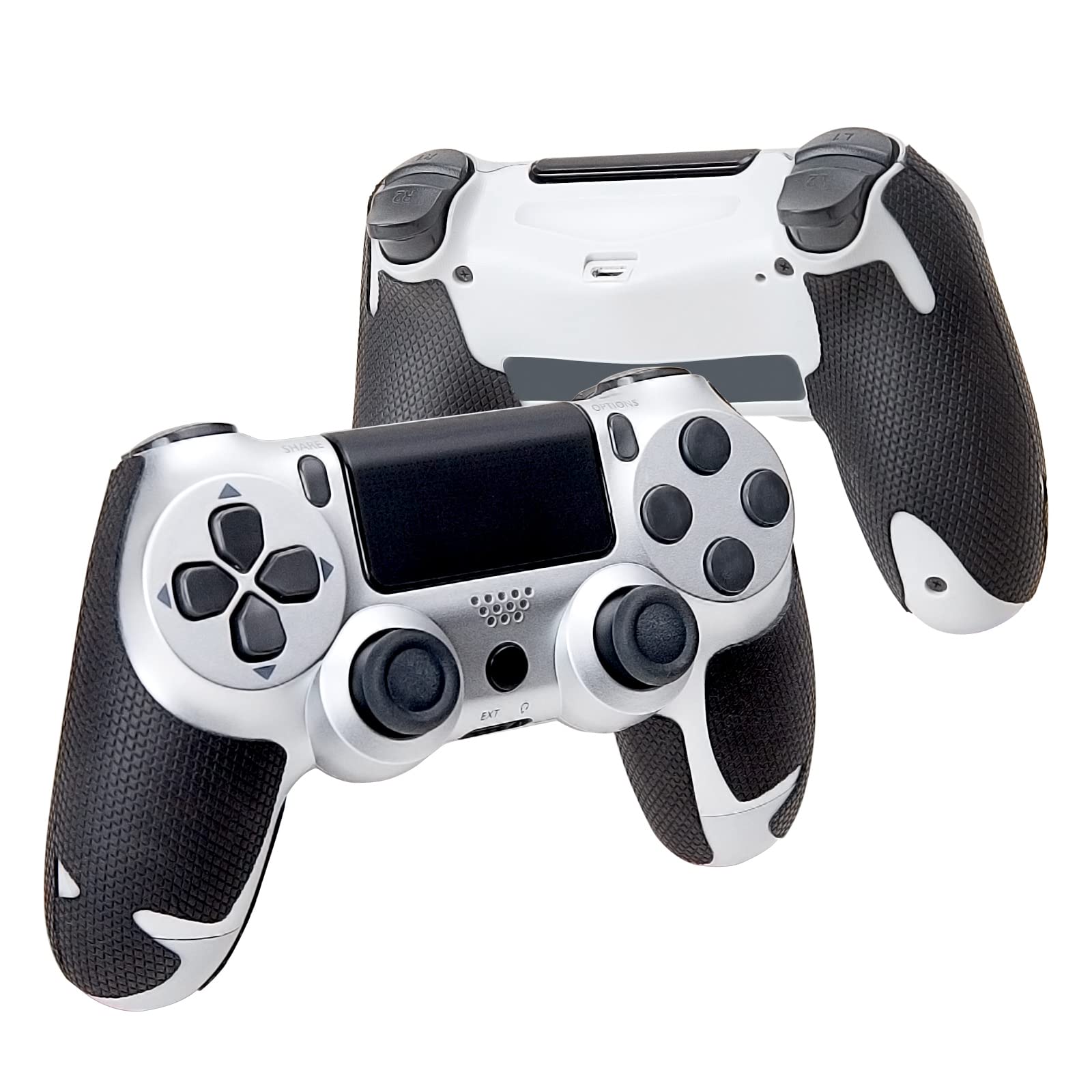 HOTLINEGAMES 2.0 Plus Controller Grip Compatible with PS4 DualShock 4 Controller, Textured Soft Skin Kit, Pre-Cut, Easy to Apply, Sweat-Absorbent (for Handle Grips)